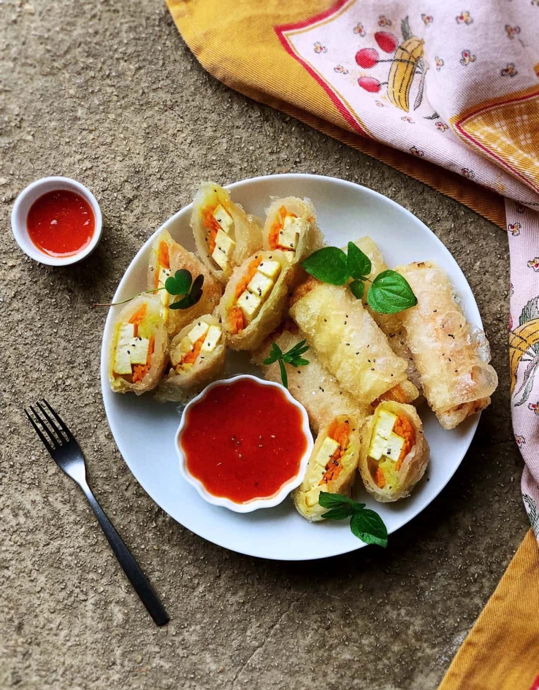 Vietnamese Fried Spring Rolls with Crispy Rice Paper